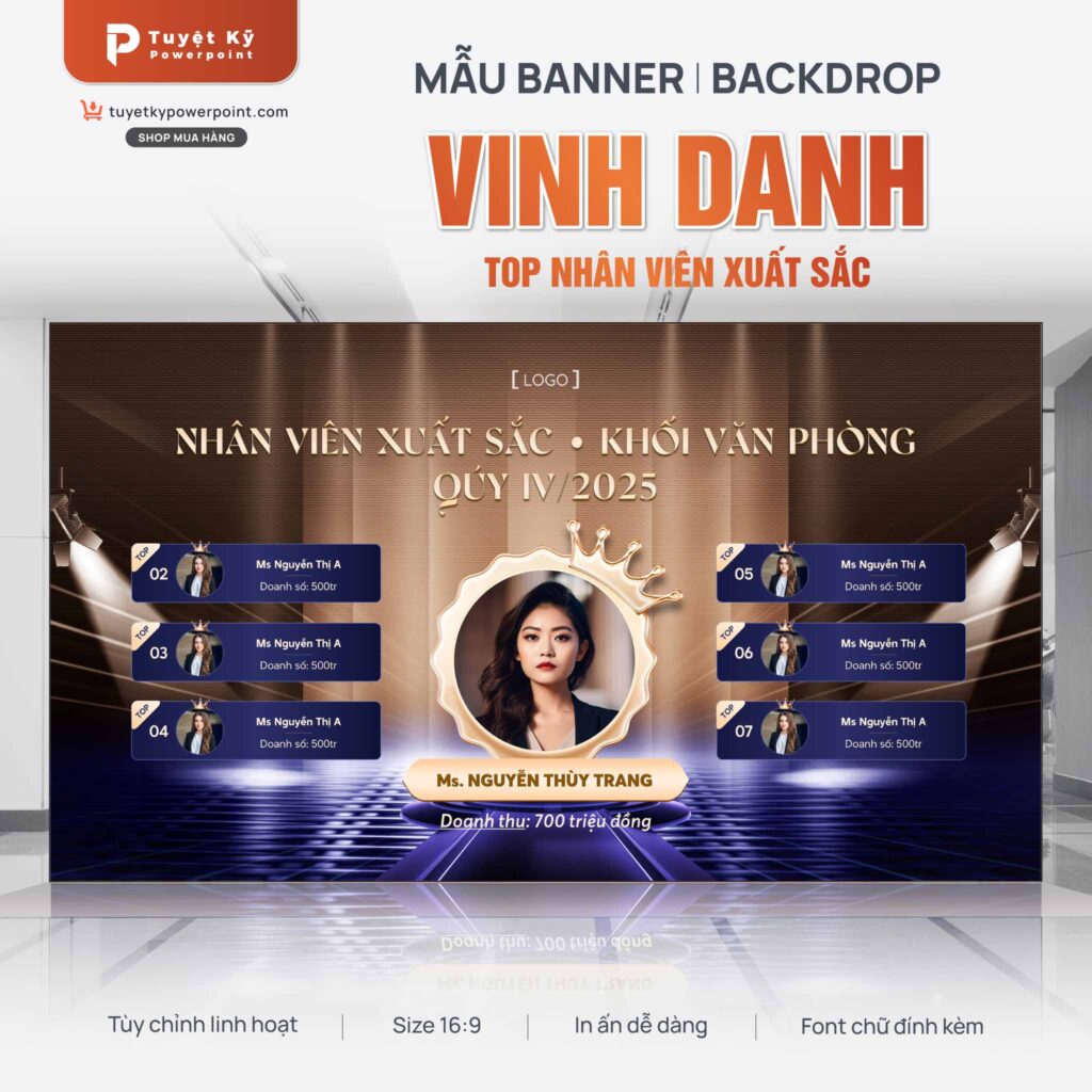 Mẫu Backdrop / Banner Lễ Vinh Danh | Tuyệt kỹ Powerpoint