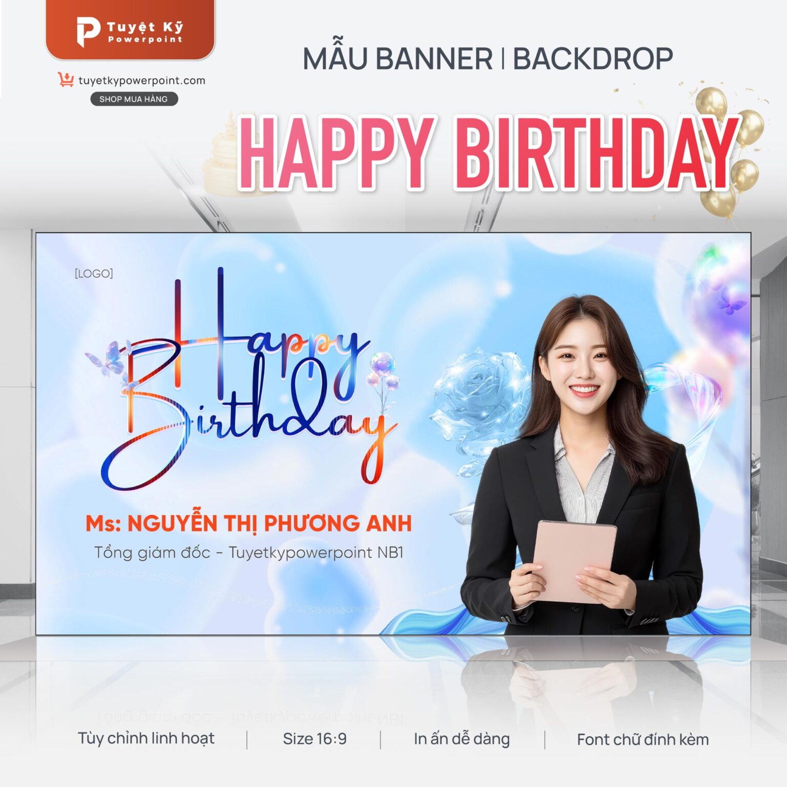 Mẫu Backdrop/Banner Chúc mừng sinh nhật (Happy Birthday)