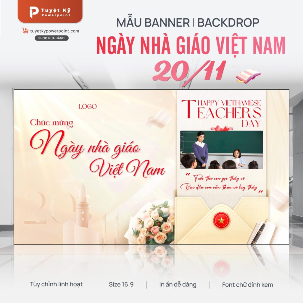 Mẫu Backdrop/Banner Ngày Nhà Giáo Việt Nam 20/11