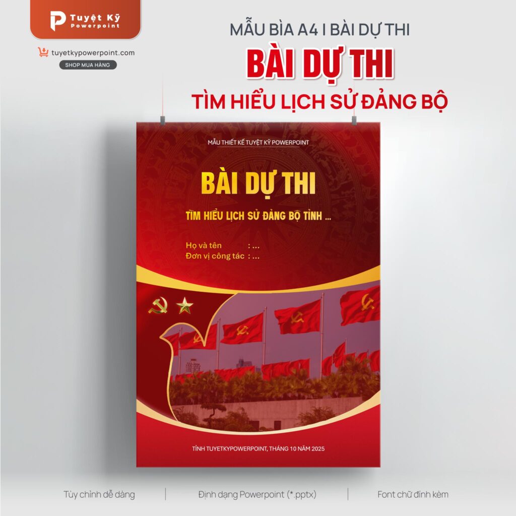 Mẫu bìa bài dự thi tìm hiểu lịch sử Đảng bộ
