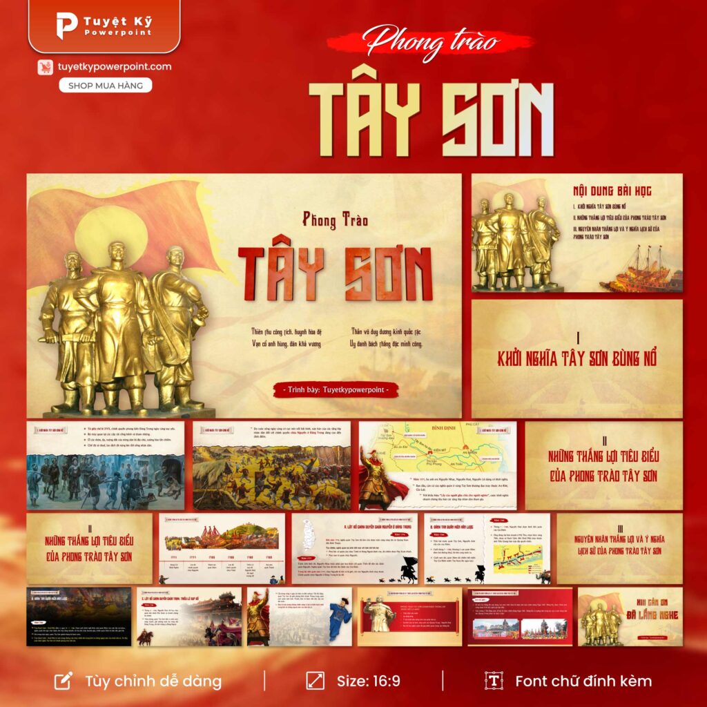 Mẫu Slide Lịch sử: Phong trào Tây Sơn | Tuyệt kỹ Powerpoint