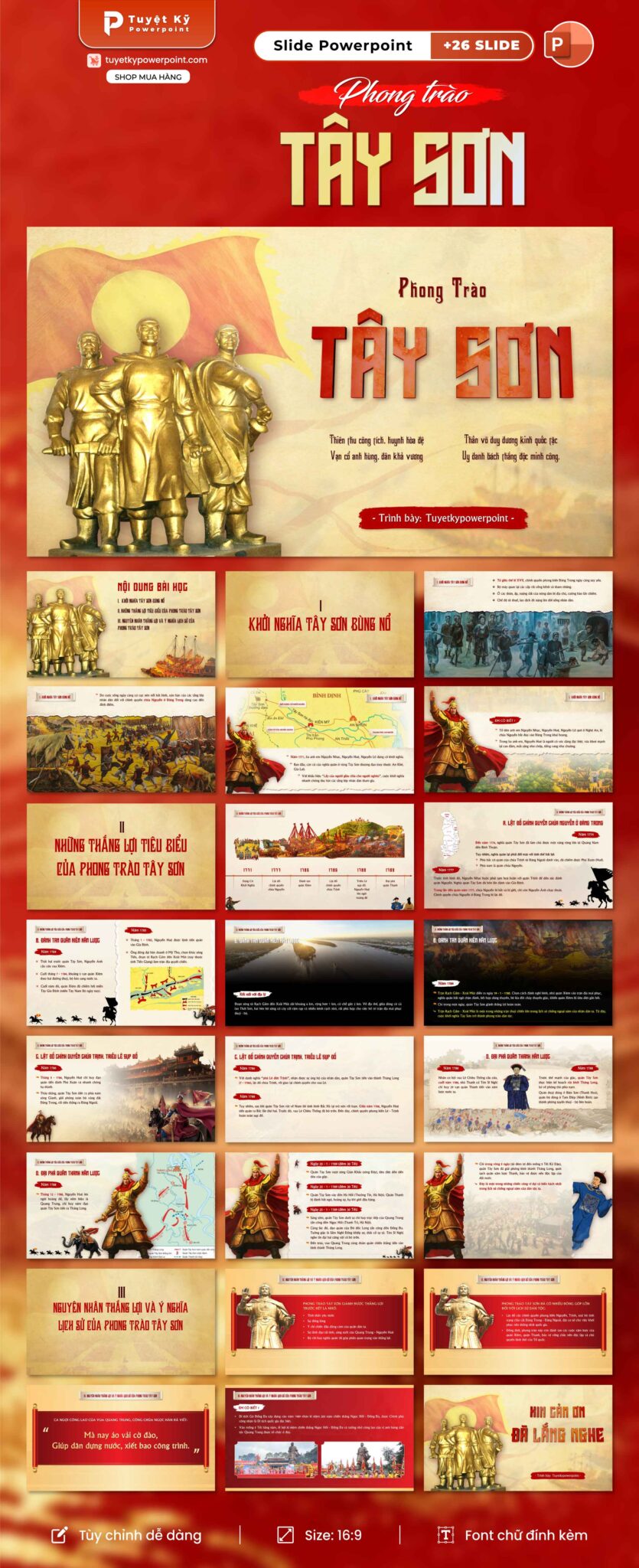 Mẫu Slide Lịch sử: Phong trào Tây Sơn | Tuyệt kỹ Powerpoint
