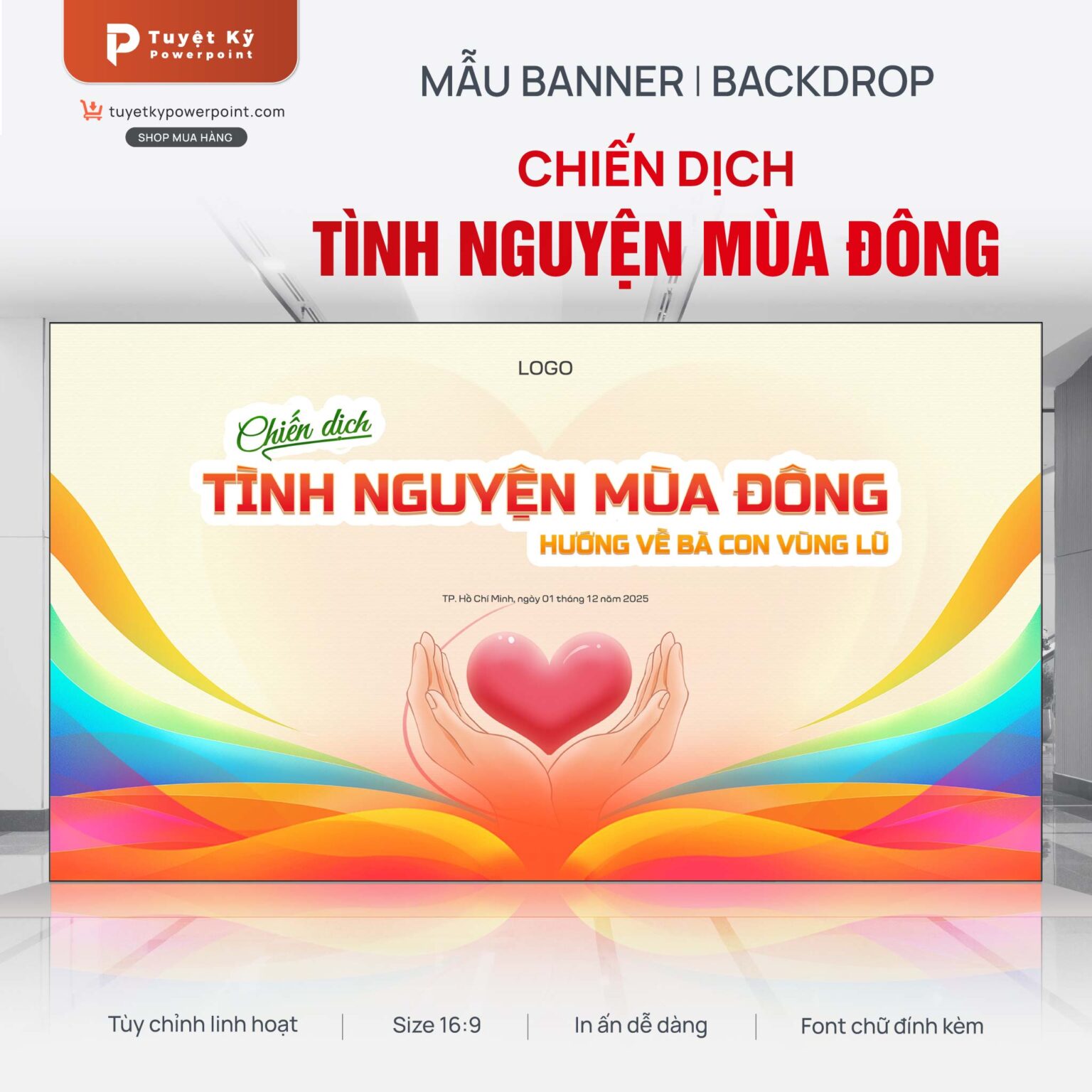 Mẫu Backdrop/Banner Chiến Dịch Tình Nguyện Mùa Đông