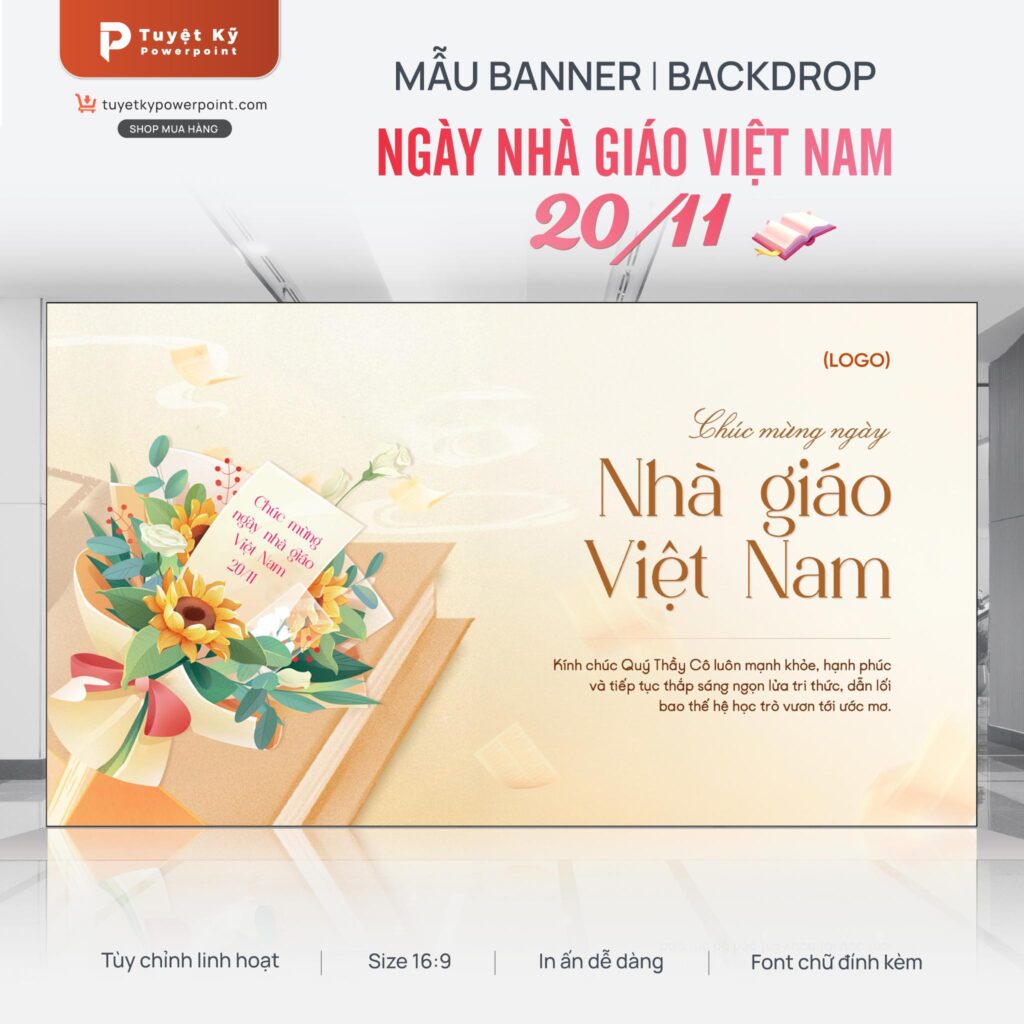 Mẫu Backdrop/Banner Ngày Nhà Giáo Việt Nam 20/11