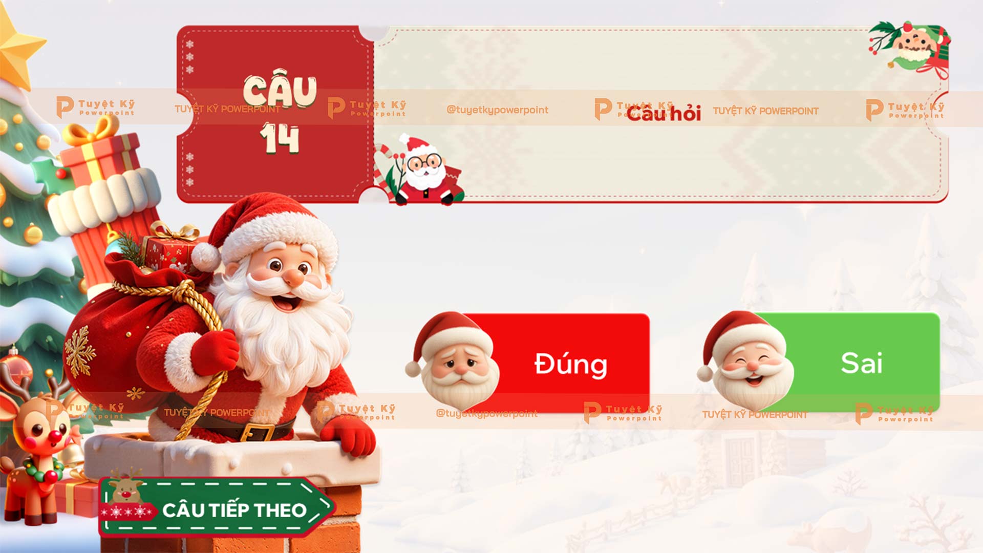 Slide Quiz Game Giáng Sinh - Noel | Tuyệt kỹ Powerpoint