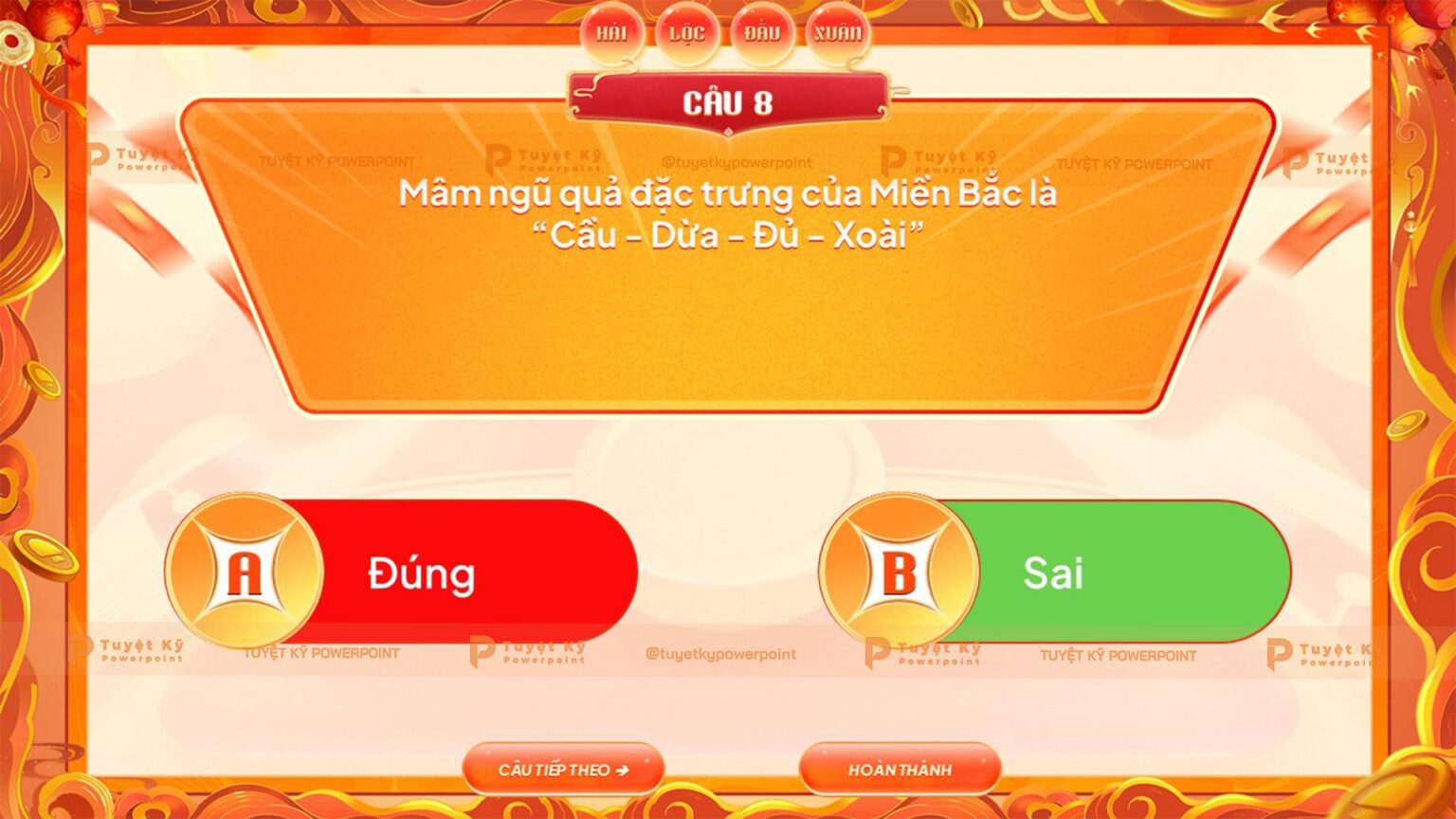 Slide Quiz Game Hái Lộc Đầu Xuân | Tuyệt Kỹ Powerpoint