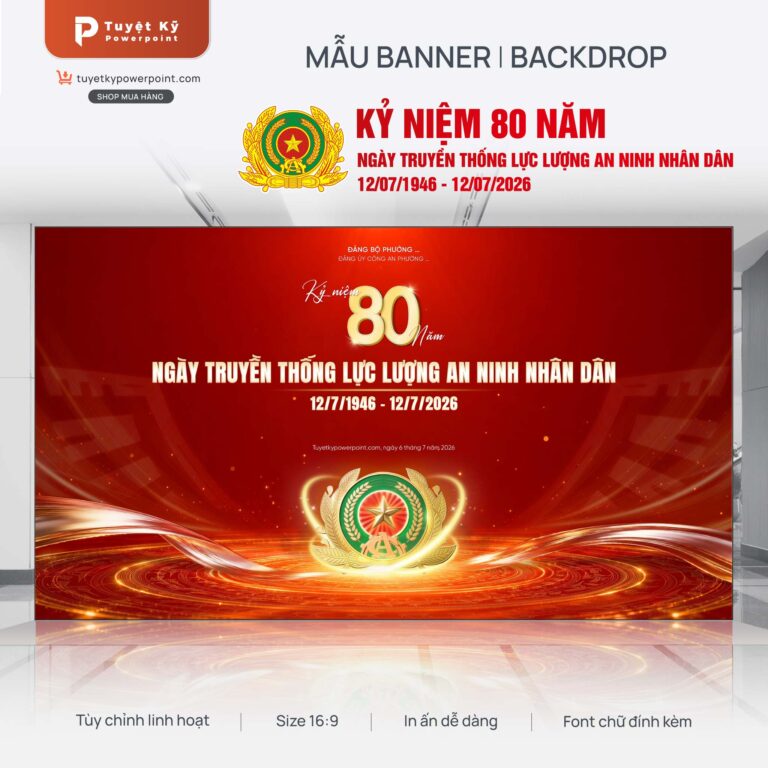 Mẫu Backdrop/Banner Kỷ niệm 80 năm Ngày Truyền thống Lực lượng An ninh ...